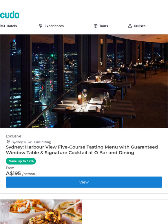 cudo australia: Harbour View Five-Course Tasting Menu with Guaranteed ...