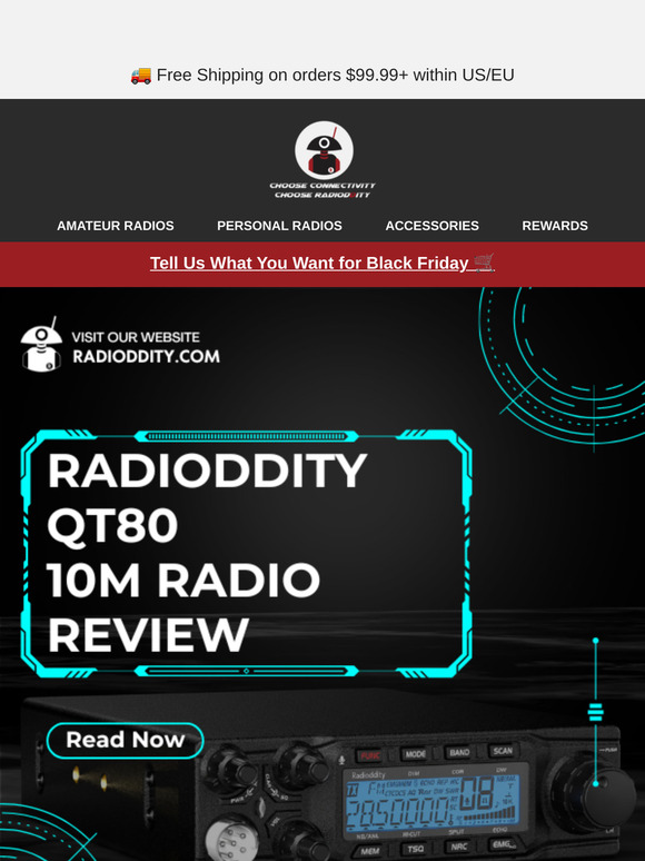 Radioddity: A Detailed Review of the Radioddity QT80 10 Meter Radio | Milled