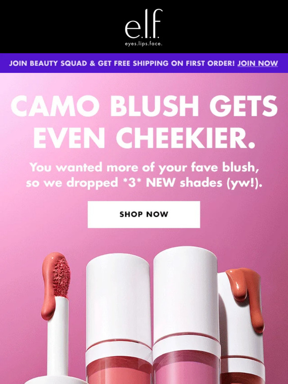 Elf Cosmetics: 3 NEW SHADES ️💗💜 Camo Liquid Blush | Milled
