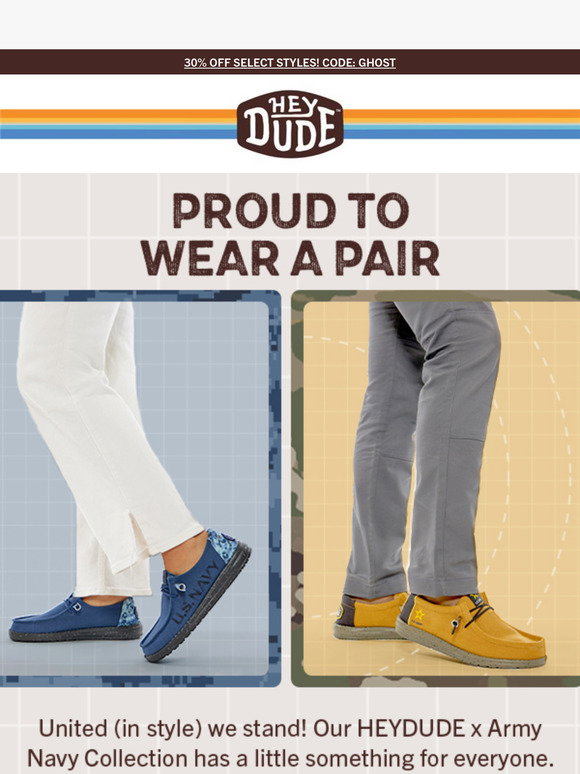 Hey Dude: Your feet deserve a medal 🎖️ HEYDUDE x Army Navy | Milled