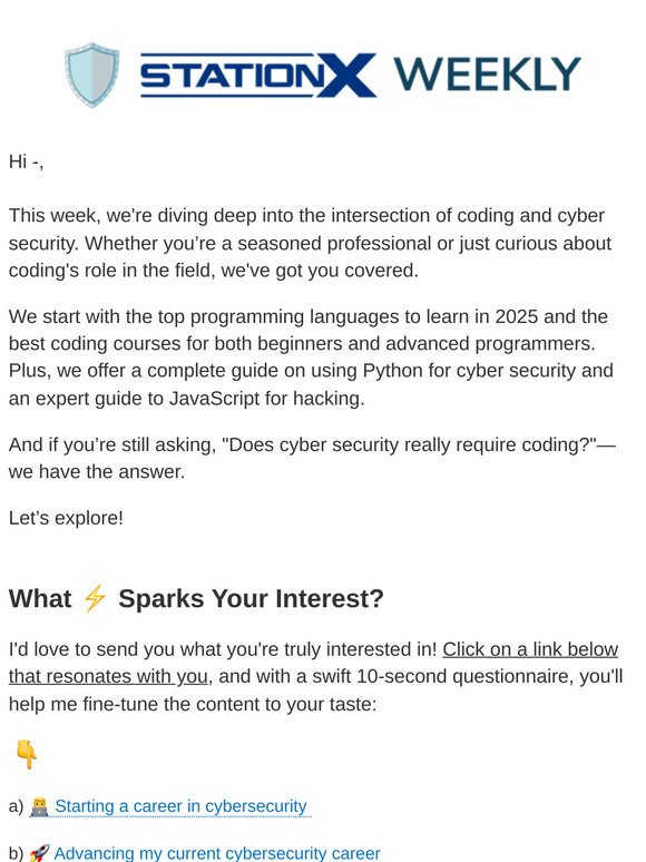 StationX: 🛡️ Essential Coding Tips for Cyber Security Success | Milled