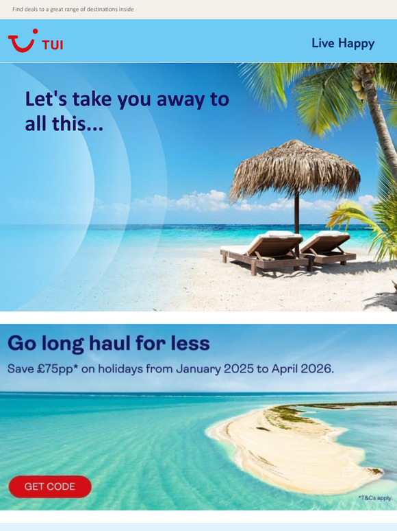 TUI: A TUI email We're helping you Live Happy | Milled