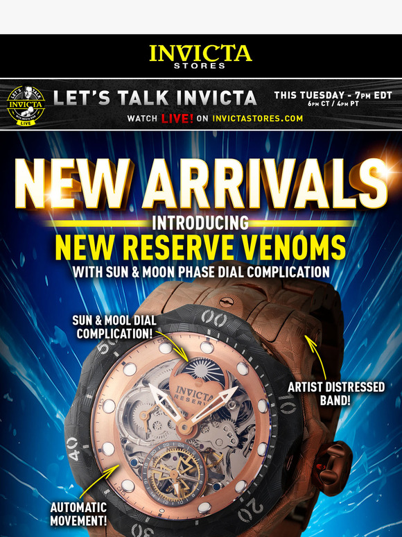 Invicta: JUST IN🚨Reserve Venom💥🐍w/Sun & Moon Phase Dial ️🌓 | Milled