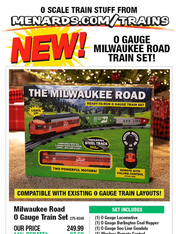 Menards: New! Milwaukee Road Train Set! | Milled