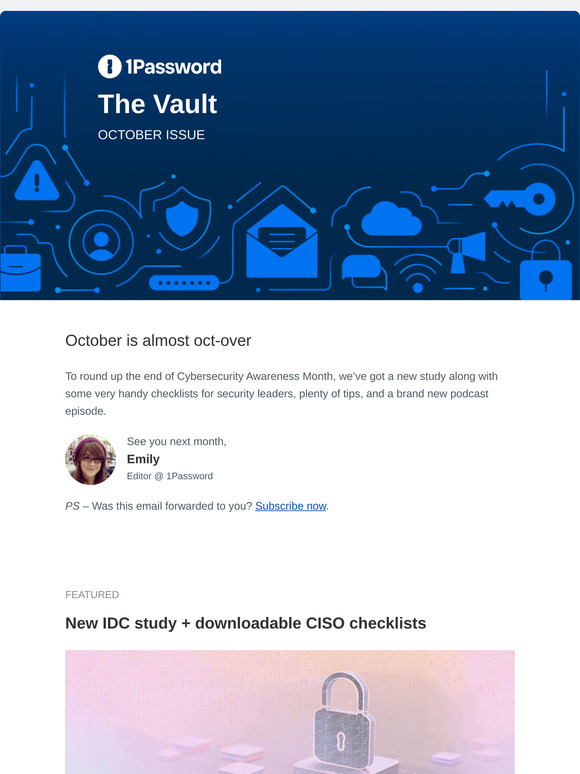 1Password: 🔒 The Vault Newsletter: October issue 🔑 | Milled