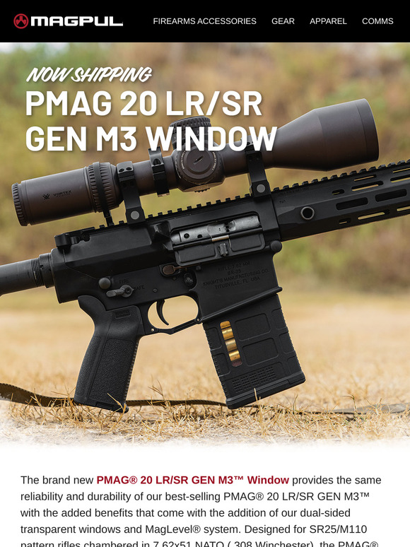 Magpul: Now Shipping - PMAG® 20 LR/SR GEN M3™ Window | Milled
