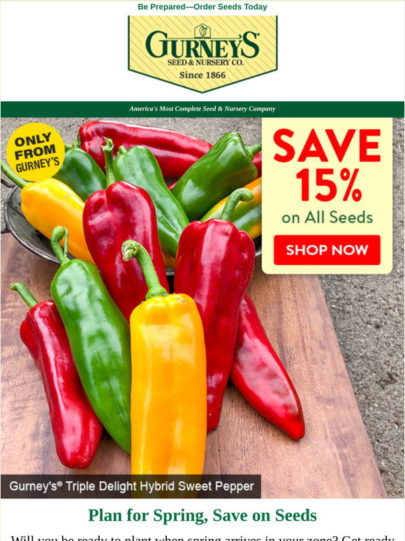 Gurney's Seed & Nursery: The early bird saves on seeds… | Milled