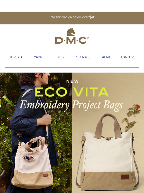 DMC: NEW 👜 Eco Vita Embroidery Project Bags | Milled