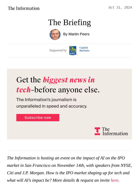 The Information: The Briefing: AWS is Star of Amazon Show | Milled
