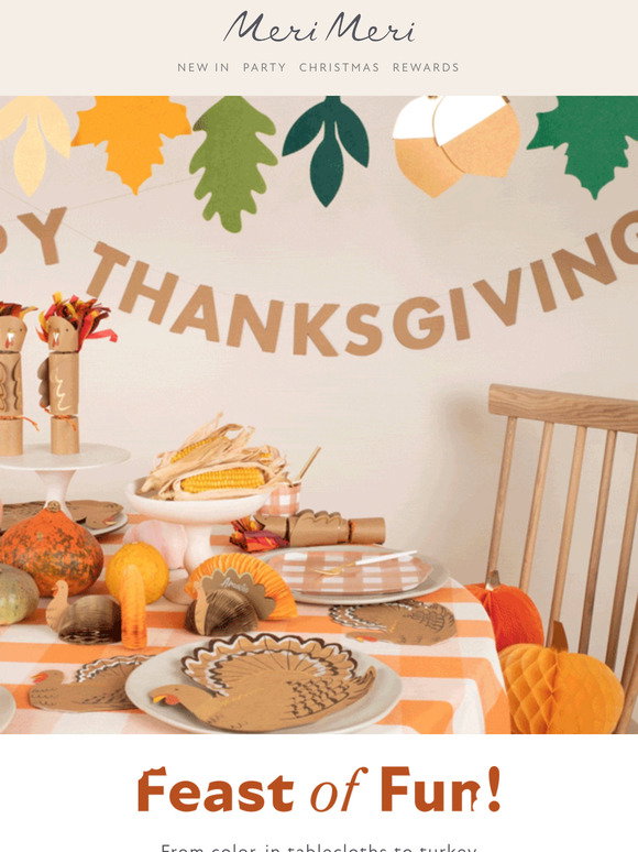 Meri Meri: Thanksgiving Kids’ Table | Milled