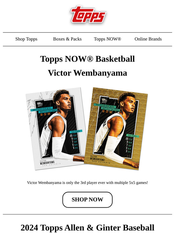 Topps: Wemby makes history with his second 5x5 game! | Milled