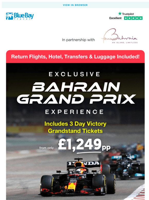 Blue Bay Travel: From £1,249pp | 2025 Bahrain F1 Exclusive 🏎️ | Milled