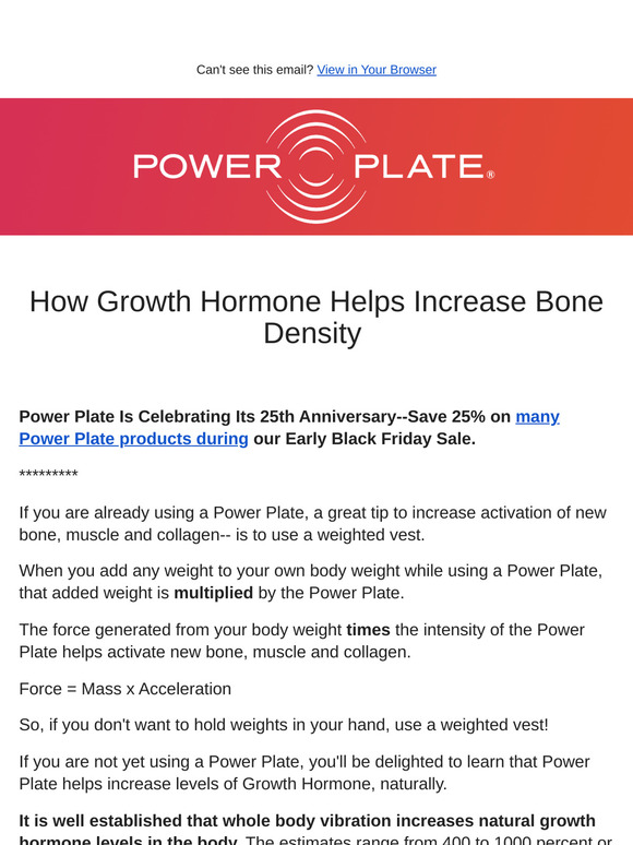 Power Plate: The 5 Ways Growth Hormone Leads To Stronger Bones (+Early ...