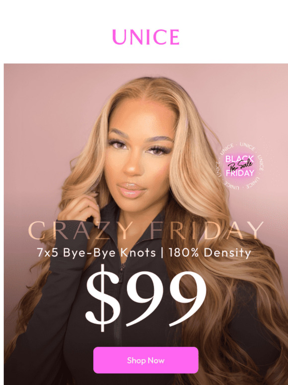 Unice [CPS]: Why Wait? $99 for Stunning Hair with Bye-Bye Knots Wig ...