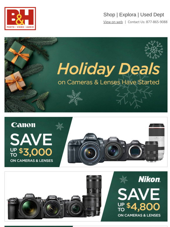 B&H Photo: Holiday Deals on Cameras & Lenses Have Started! | Milled