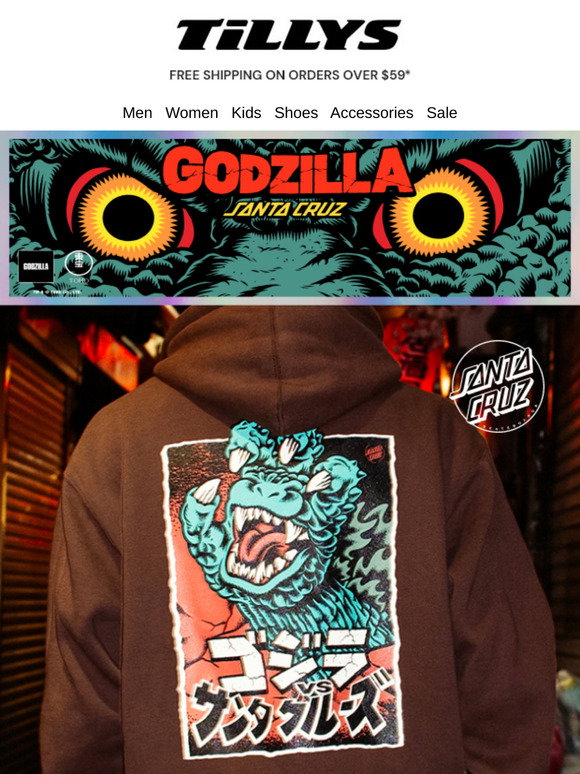 Tilly's: Santa Cruz x Godzilla Collab | Now Available | Milled