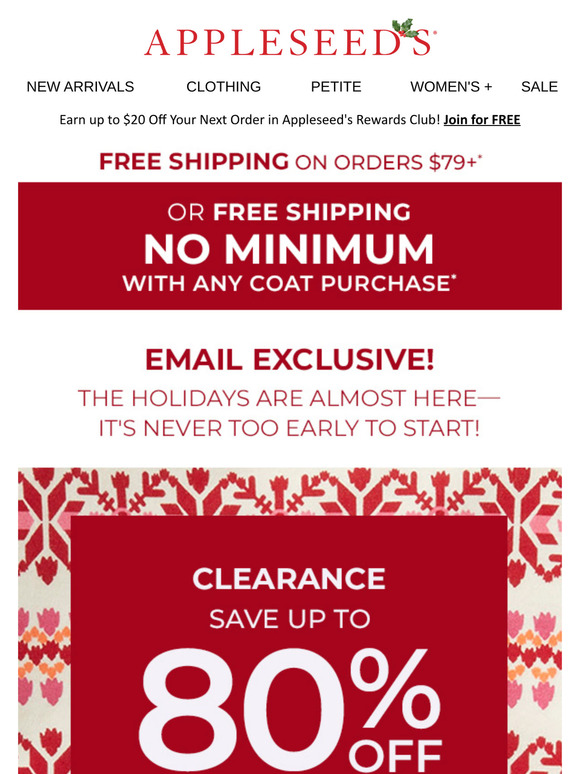 Appleseed's: Top-to-Bottom CLEARANCE is UP to 80% Off! | Milled