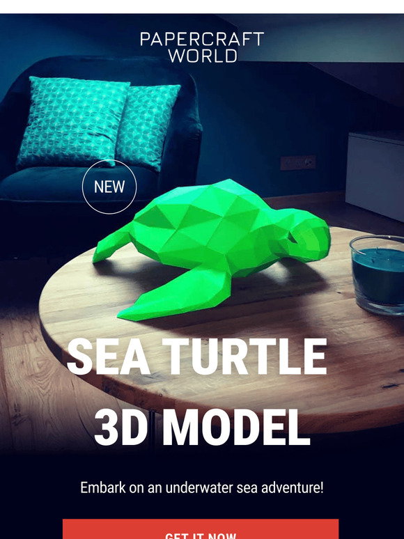 PaperCraft World: NEW! Sea Turtle 3D Model 🐢 | Milled