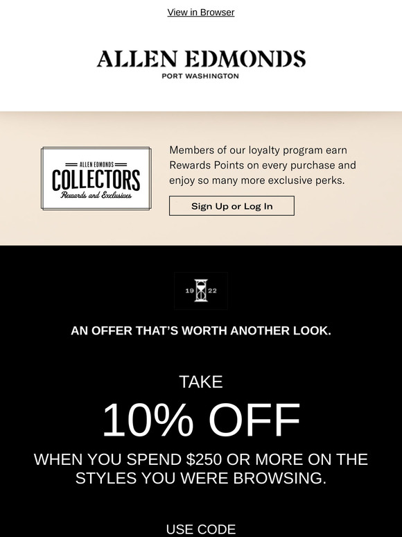 Allen Edmonds Email Newsletters: Shop Sales, Discounts, and Coupon Codes