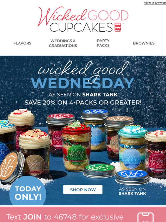 Wicked Good Cupcakes: Today only! Save 20% on cupcake packs [Subscriber ...