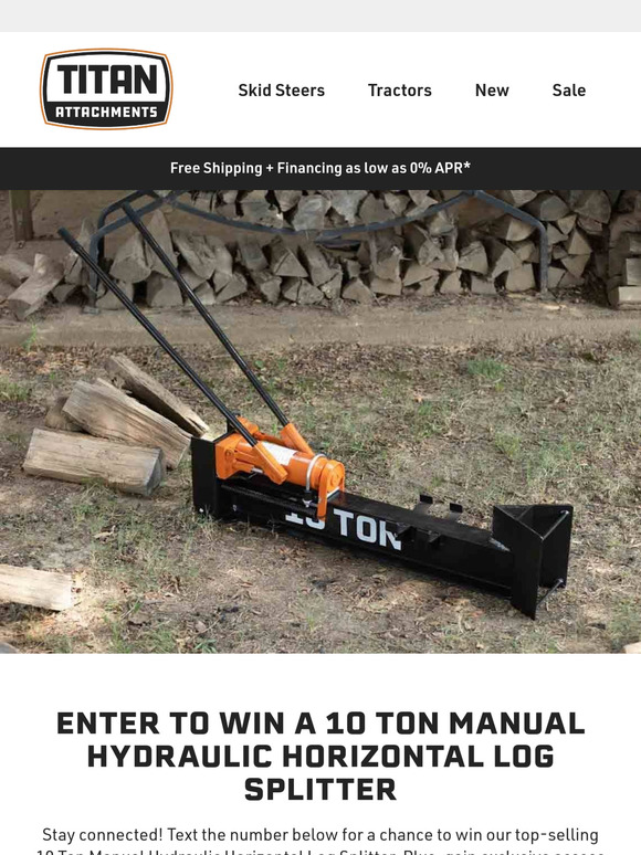 Titan: Win a 10 Ton Manual Hydraulic Horizontal Log Splitter 🪵 | Milled