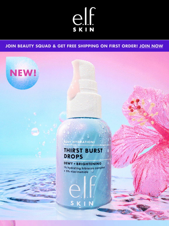 Elf Cosmetics: Just dropped 🤩 Holy Hydration! Thirst Burst Drops | Milled