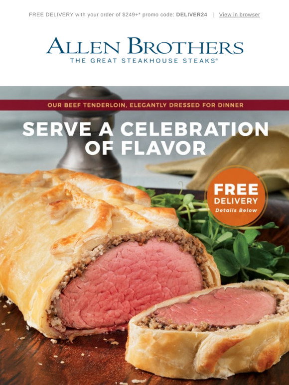 Allen Brothers: In Stock Now: Beef Wellington Roasts, Filets ...