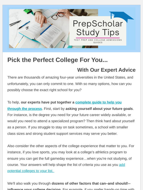 PrepScholar: Pick the Perfect College | Milled