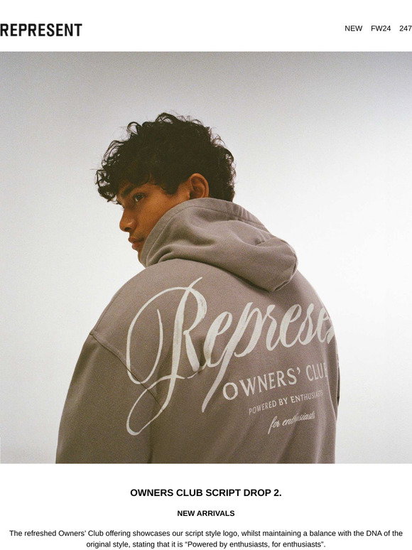 Represent Clo: NEW ARRIVALS | OWNERS CLUB SCRIPT DROP 2. | Milled