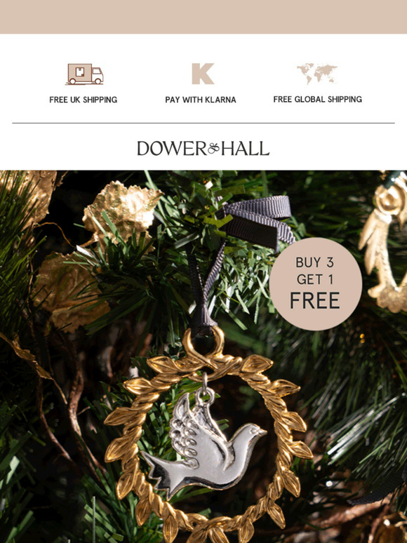 Dower & Hall: Tree Decorations | Buy 3 and get 1 more FREE! | Milled