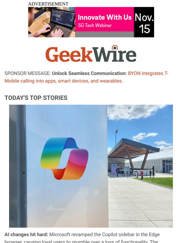 GeekWire: Microsoft Copilot revamp roils Edge users | Milled