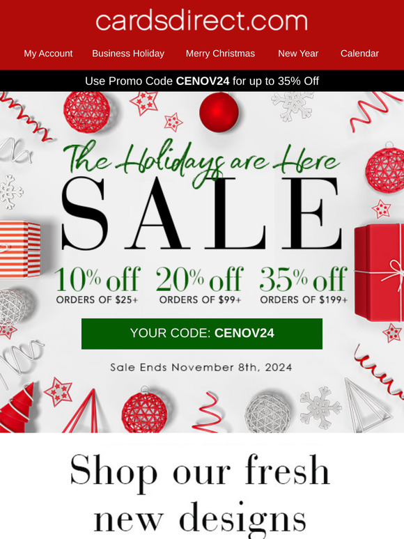 CardsDirect: Don't Miss Out: SAVE 35% on Orders Over $199 Today! | Milled