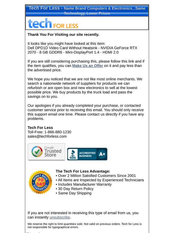 Tech For Less: Thank you for visiting - Make us an offer | Milled