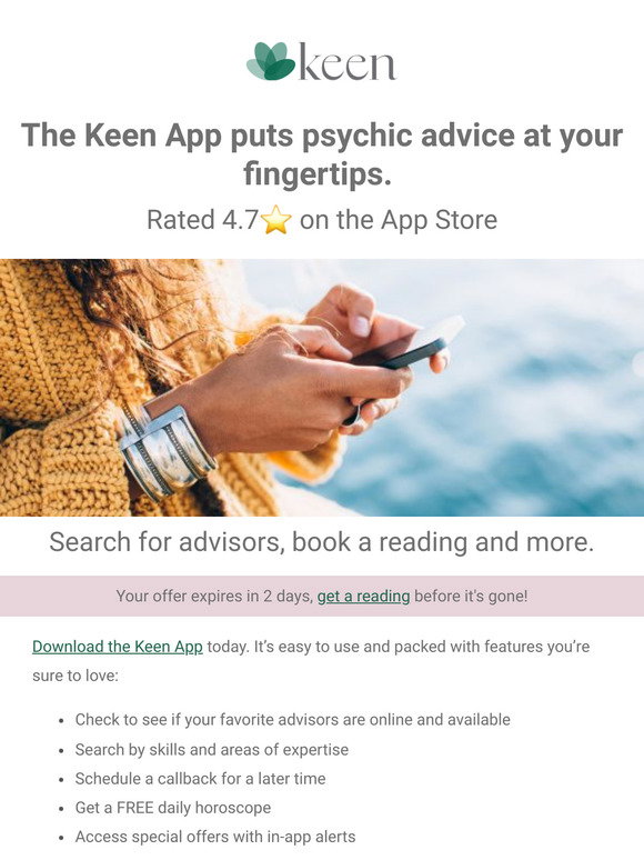 Keen: Psychic readings are easy with the Keen App! | Milled