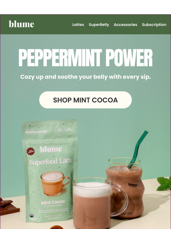 Blume: Cozy up & soothe your belly with Mint Cocoa 🌿 | Milled