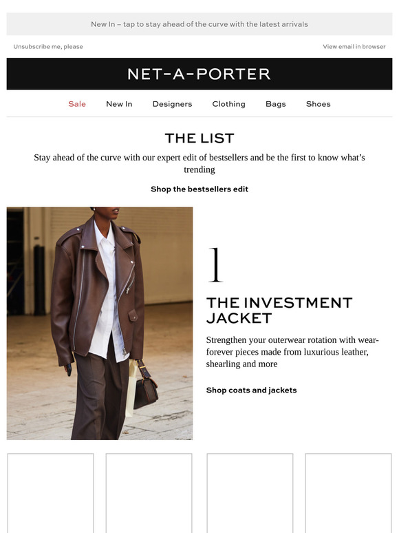 Net-A-Porter Email Newsletters: Shop Sales, Discounts, and Coupon Codes