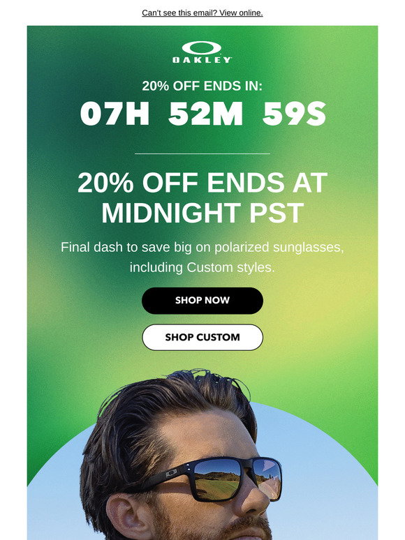Oakley: Beat The Final Buzzer To Score 20% Off | Milled