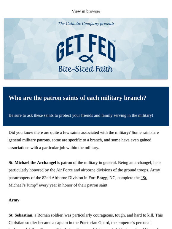 The Catholic Company: Who are the patron saints of each military branch ...