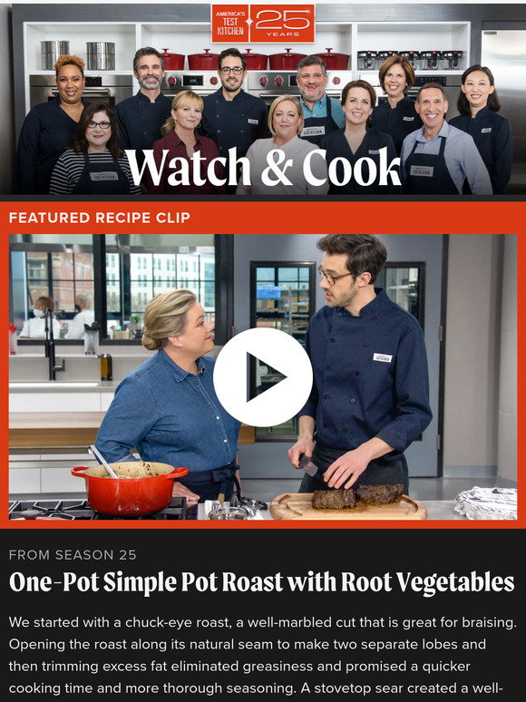 America's Test Kitchen: Watch & Cook: One-Pot Simple Pot Roast with ...