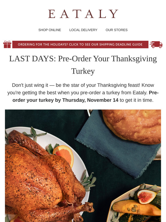 Eataly: Don't just wing it — pre-order your Thanksgiving turkey with ...