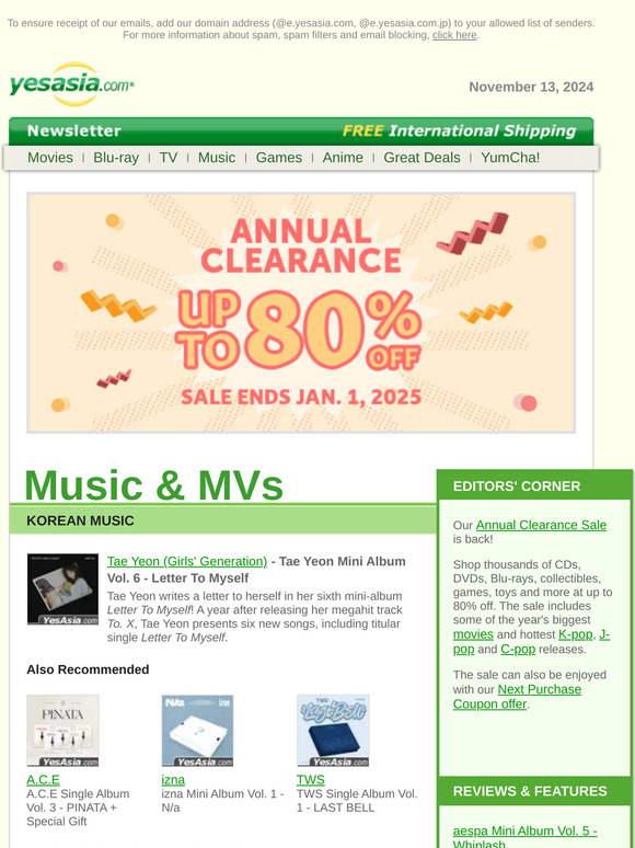 YesAsia: New at YesAsia: Annual Clearance, Tae Yeon, Stray Kids, Jason Chan, Troll Factory | Milled