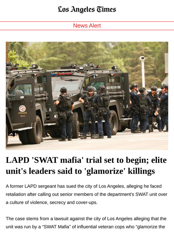 Los Angeles Times: LAPD 'SWAT mafia' trial set to begin | Milled