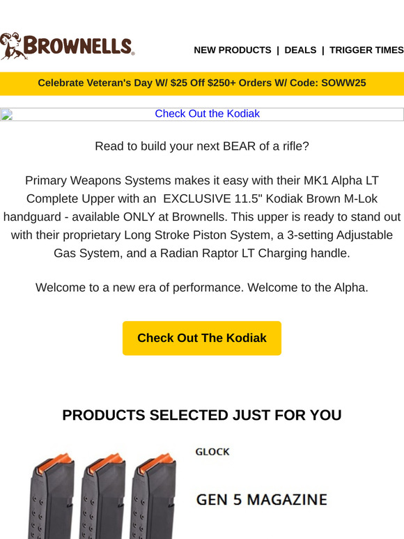 Brownells: The PWS MK1 Alpha LT Upper in Kodiak Brown | Milled