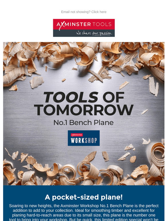 Axminster Tools: NEW Axminster Workshop No.1 Bench Plane | Milled