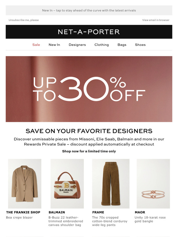 Net-A-Porter Email Newsletters: Shop Sales, Discounts, and Coupon Codes