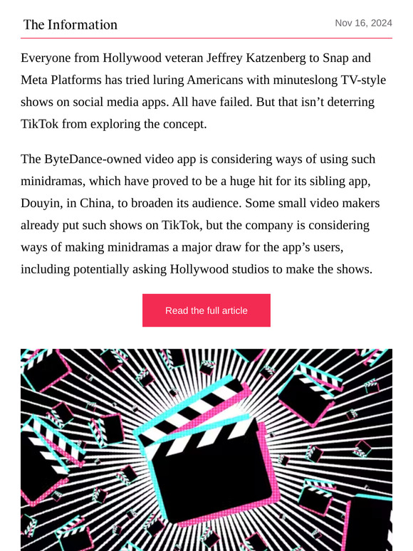 The Information: TikTok Considers Quibi-Style Minidramas to Broaden ...