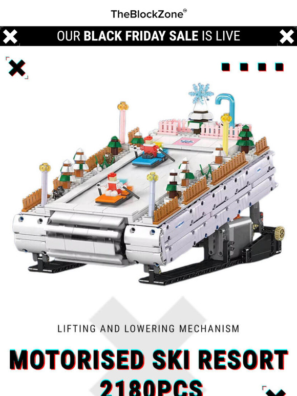 The Block Zone: New | Motorised Ski Resort 2180pcs ️⛷️ | Milled