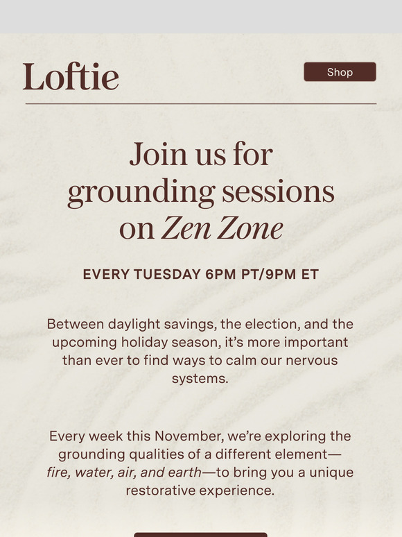 Loftie: Join us for FREE grounding meditations 🧘 | Milled