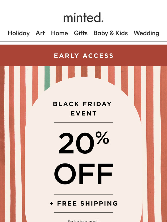 Minted: Exclusive early access: Black Friday | Milled