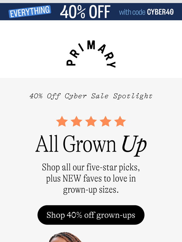Primary: 40% OFF All Grown-Ups Five-Star Faves 🥇 | Milled